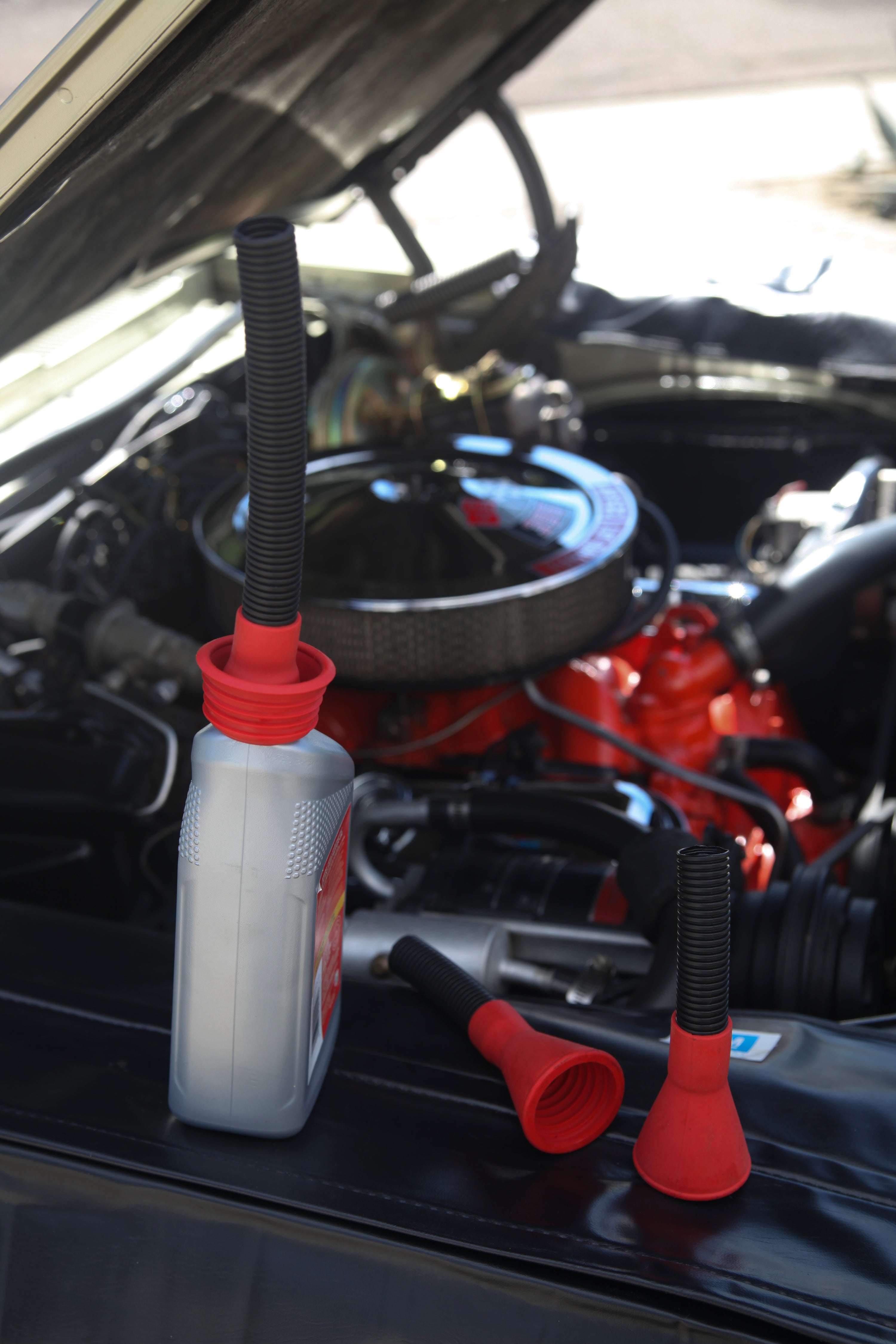 FunL Stretchable Automotive Funnel - Universal Fit, Spill-Proof Design